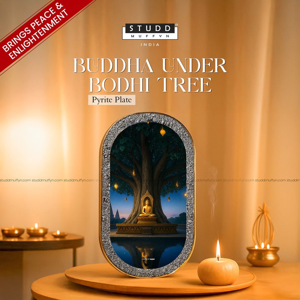 Buddha under Bodhi Tree Pyrite Plate [Capsule shape] – studdmuffynlife